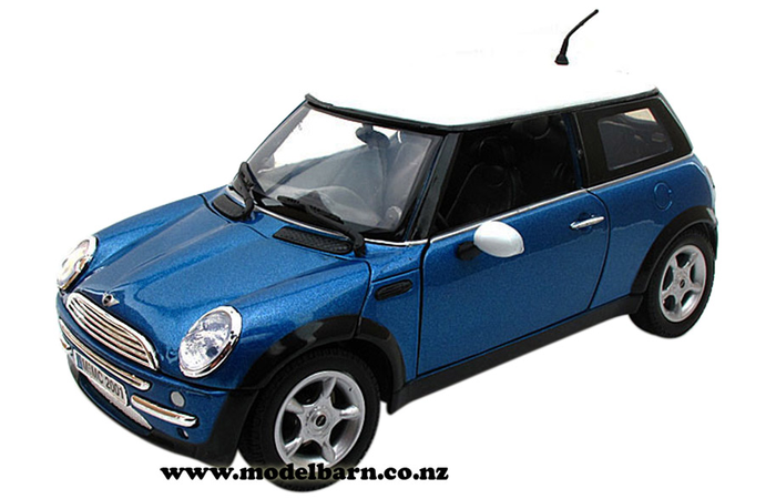 1/18 Mini Cooper (blue & white) - Vehicles-Mini : Model Barn - Motor Max