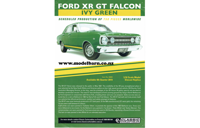 Classic Carlectables Ford XR Falcon GT (Ivy Green) A4 Shop Poster ...