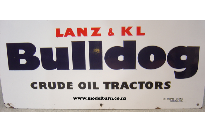 Lanz & KL Bulldog Enamel Sign (610mm x 915mm) - Accessories ...