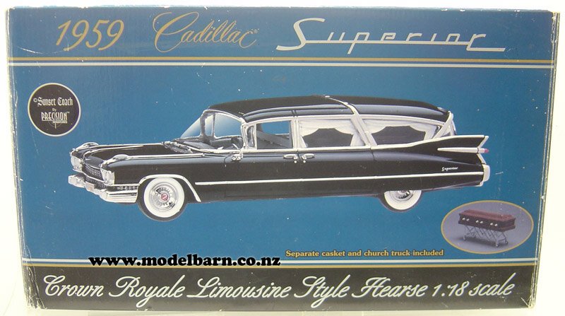 1/18 Cadillac Superior Limousine Hearse (1959, maroon) - Vehicles ...