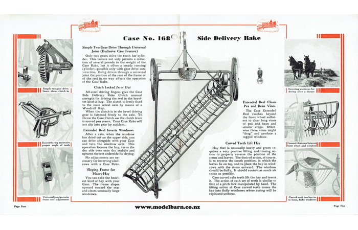 Case 168 Side Delivery Rake Sales Brochure 1932 - Books & Brochures ...