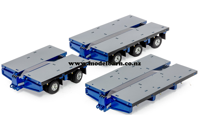 1/50 Drake 2x8 Dolly & 12x8 Steerable Low Loader Trailer (Blue/Grey ...