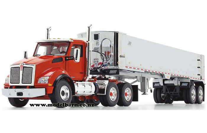 1/50 KW T880 & Semi East End Tip Trailer (Burnt Orange & Chrome) - New ...