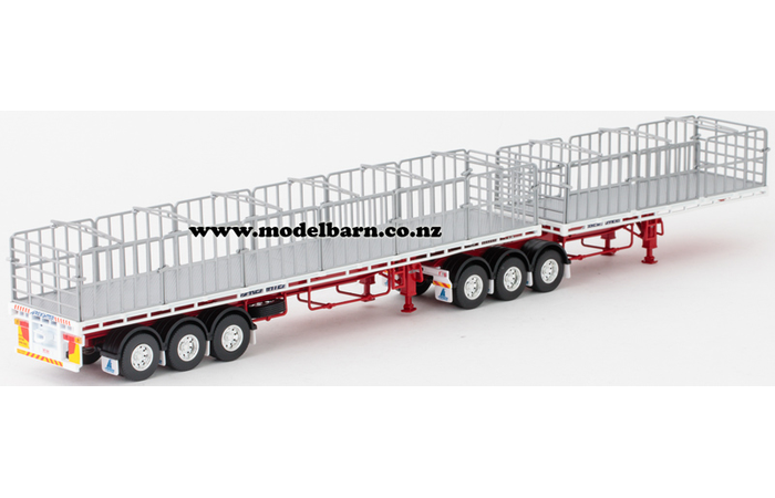 1/50 Freighter Flat Top B-Double Trailer Set (white & red) - Trucks ...