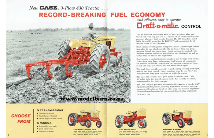 Case 430 Draft-o-matic Tractor Brochure - Books & Brochures-Sales Brochures-Case : Model Barn ...