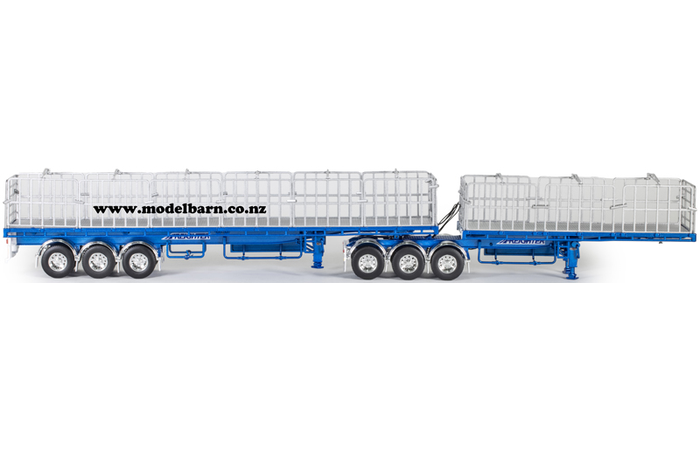 1/50 Freighter Flat Top B-Double Trailer Set (metallic blue) - New ...
