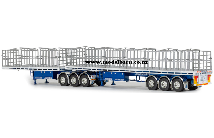 1/50 Freighter Flat Top B-Double Trailer Set (blue & white) - New ...