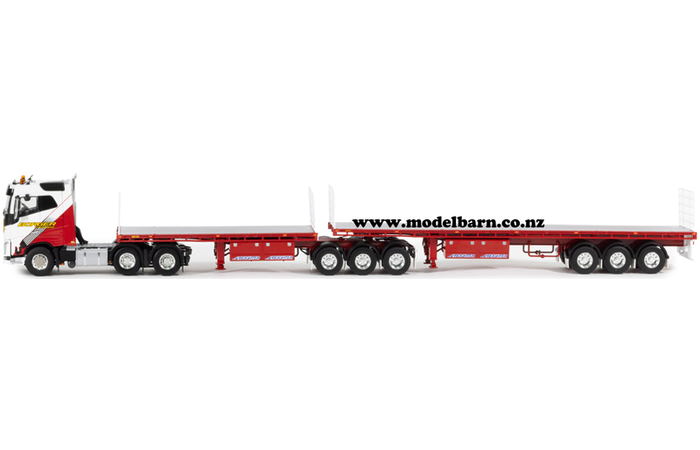 1/50 Volvo FH4 & Freighter Flat Top B-Double Trailer Set "Borger Cranes ...