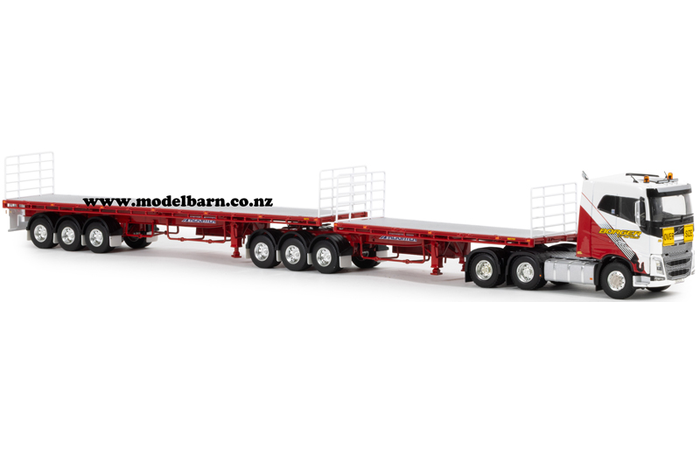 1/50 Volvo FH4 & Freighter Flat Top B-Double Trailer Set "Borger Cranes ...