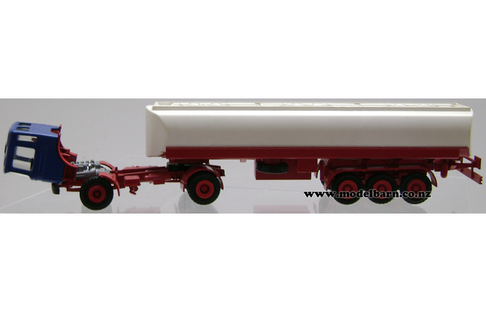 1/50 MAN 19.281FS Prime Mover & Semi Tanker Trailer (white, red & blue ...