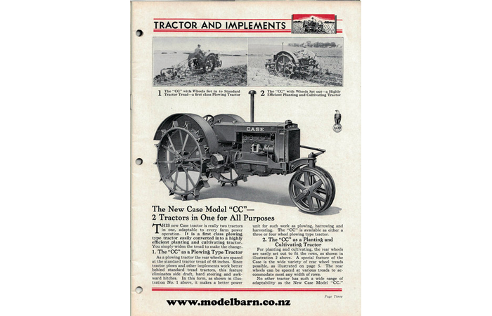 Case CC Tractor Brochure 1931 - Books & Brochures-Sales Brochures-Case ...