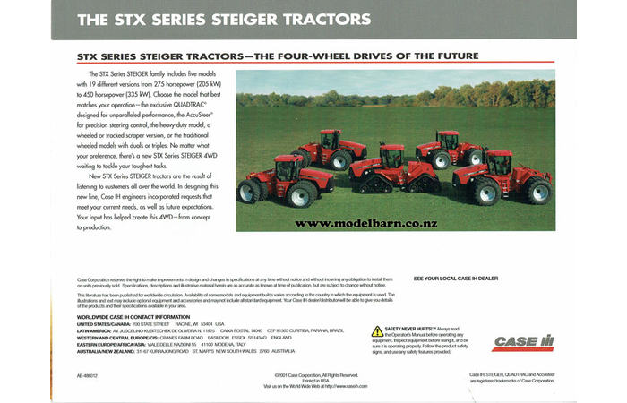 Case-IH Steiger STX425 Tractor Brochure 2001 - Books & Brochures-Sales ...