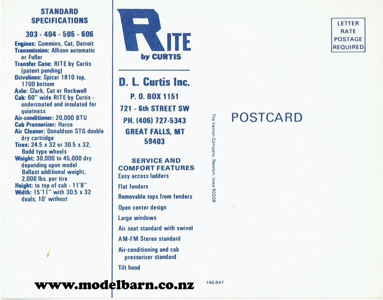 Rite by Curtis Tractor Postcard - Books & Brochures-Sales Brochures ...